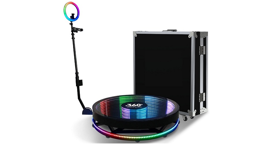 360 Photo Booth PRO - 68cm AUTOMATIC Infinity Mirror (360 camera booth, 360 video booth ...